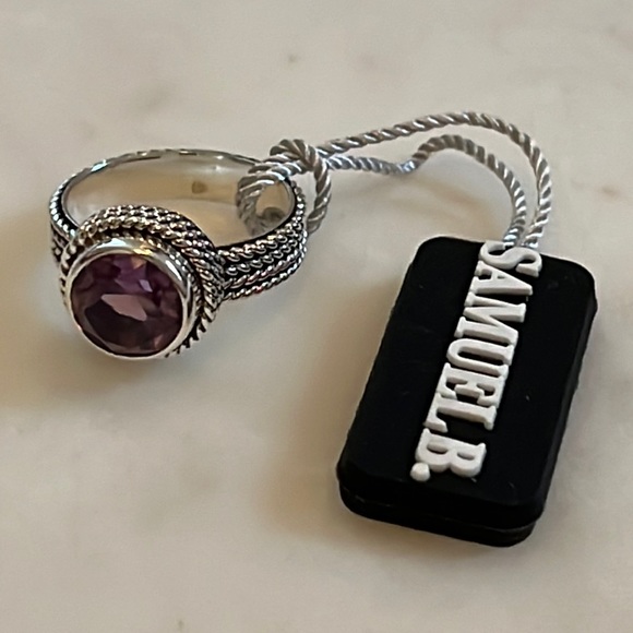 Samuel B. | Jewelry | Samuel B Sterling Silver Round Amethyst Ring ...